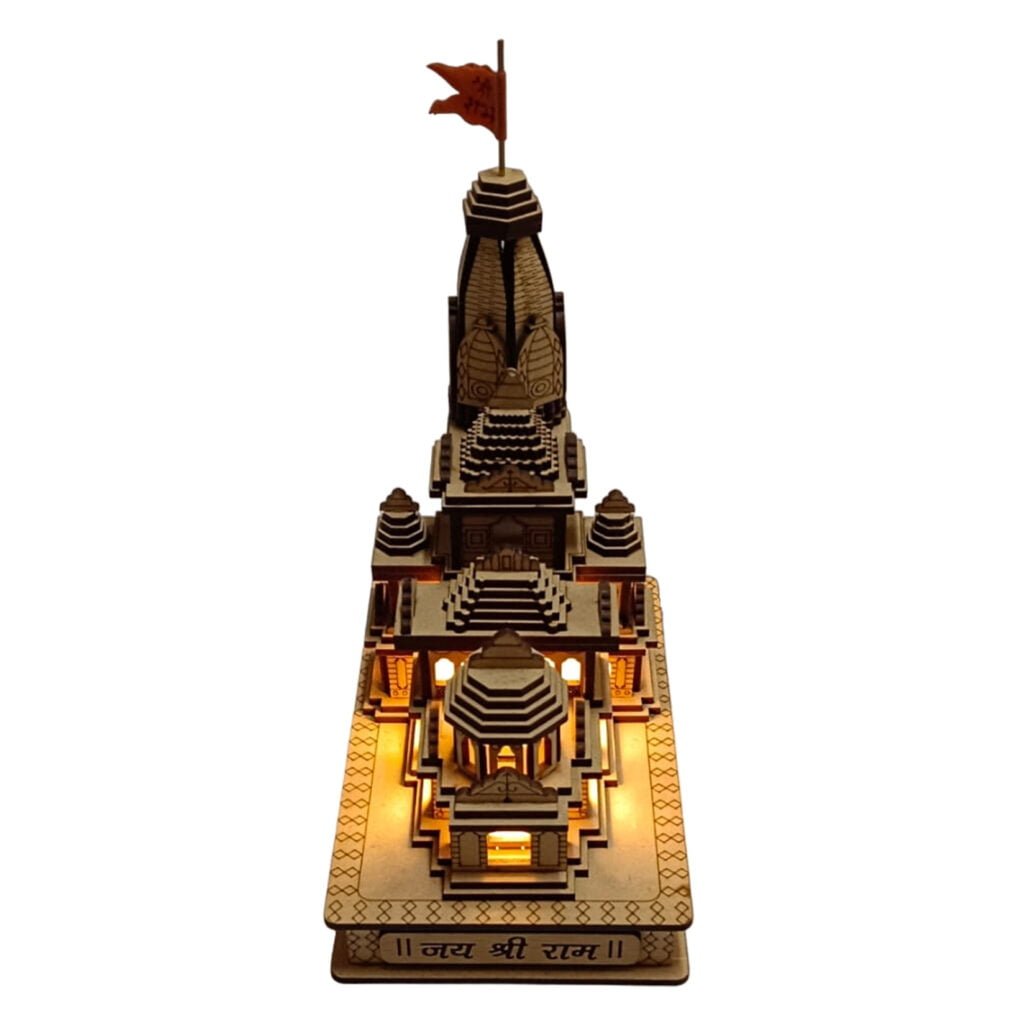 Shree Ram Janmabhoomi Wooden Temple Ayodhya With Light